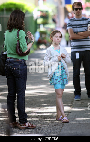 Ruby Jerins Cast members of 'Remember Me' filming on location in Queens ...