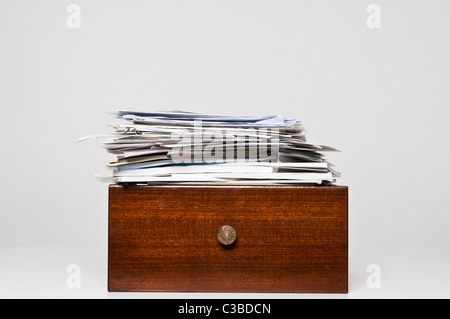 Open drawer with variety of tax documents Stock Photo - Alamy