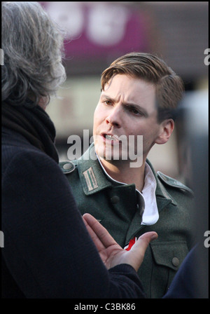 German actor Daniel Bruhl on the set of 'Inglourious Basterds' at the ...