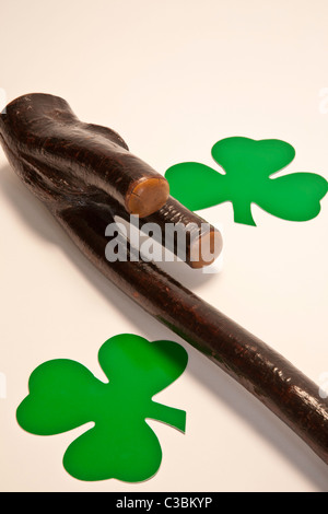 Irish Shillelagh and Shamrocks Still Life Stock Photo - Alamy
