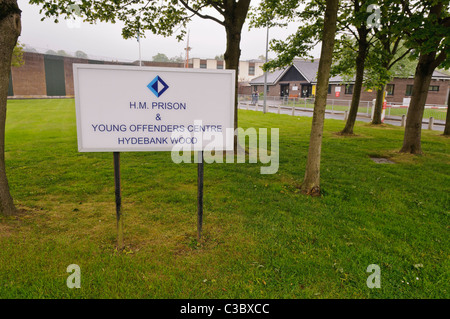 Sign outside entrance to Hydebank Wood Young Offender's Centre, Belfast ...