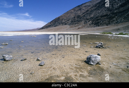 This is the partly dried up Badwater Basin in Death Valley National ...