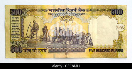 International currency - Indian 500 rupee note with portrait of Gandhi ...