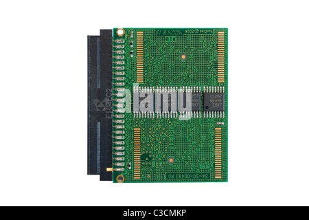 Circuit board and memory chips of a Compact Flash CF storage card Stock ...