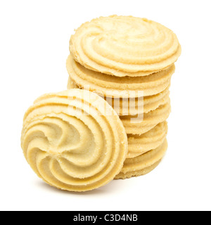 Close up of Viennese Swirl Biscuits on silver metal cake stand Stock ...