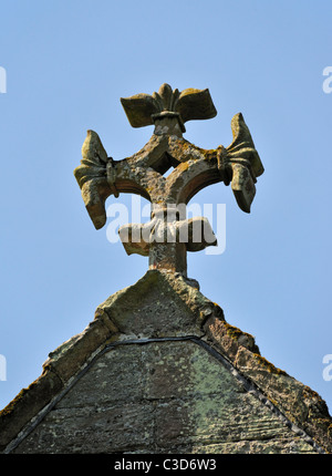 Ornate stone cross roof finial. Church of Saint Michael. Lamplugh ...