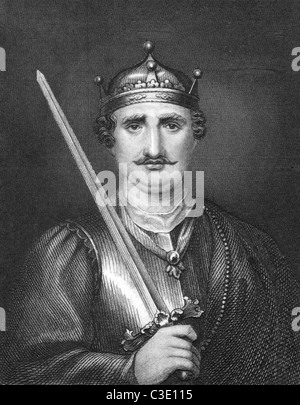 William the Conqueror (1027-1087) on engraving from the 1800s. King of ...