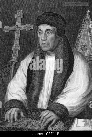 Engraving of a Portrait of William Warham (1450 - 1532) Archbishop of ...