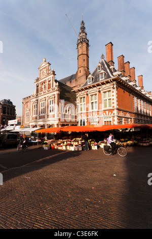 The City Hall (Stadhuis) in Haarlem, the Netherlands. The facade of the ...