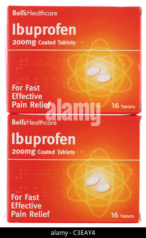 Two boxes of 16 Bells Healthcare 200mg coated Ibuprofen tablets Stock ...