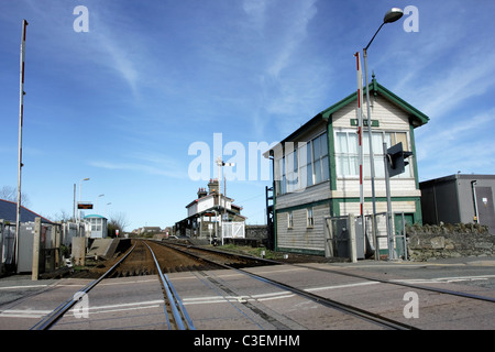 The signal box at Valley station, Anglesey. 2007 Stock Photo - Alamy