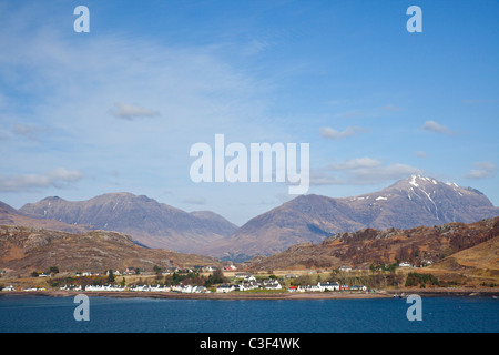 Strathcarron viewed across Loch carron Stock Photo - Alamy