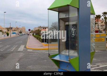 Spanish public telephone booth Stock Photo - Alamy