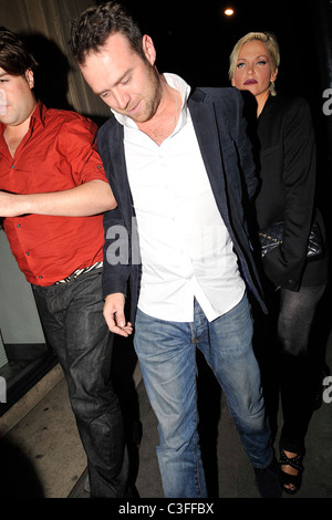 Sarah Harding and Tom Crane seen leaving Nobu restaurant in Mayfair ...