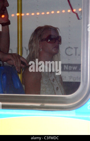 Britney Spears riding a CitySights NY tour bus with her dancers around ...