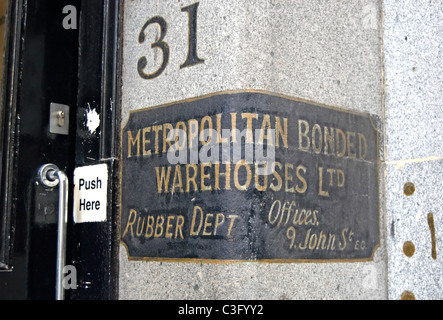 vintage sign for the rubber department of metropolitan bonded ...