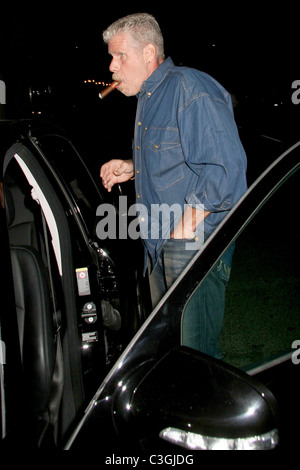 Ron Perlman 'Hellboy' star smoking a cigar while leaving Mr. Chow in ...