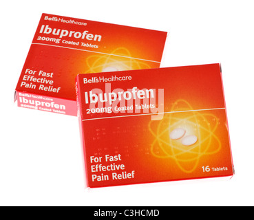 Two boxes of 16 Bells Healthcare 200mg coated Ibuprofen tablets Stock ...
