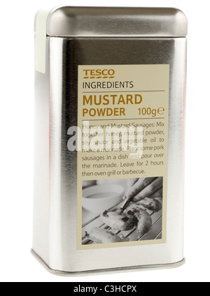 100 gram tin of Tesco Mustard powder Stock Photo - Alamy