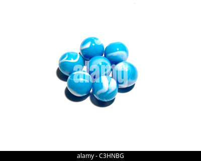 Eight blue glass balls Stock Photo - Alamy