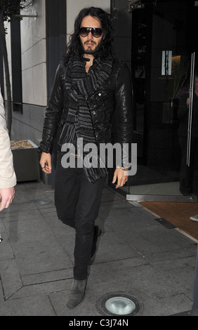 Russell Brand leaving his hotel in Dublin city centre. Dublin, Ireland ...