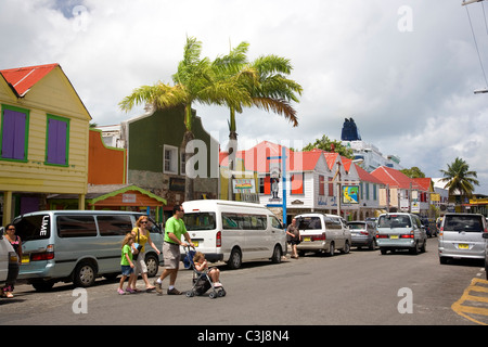 Nevis Street in Redcliffe Quay in St Johns Antigua Stock Photo - Alamy