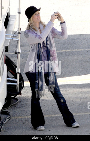 Laura Dern outside her trailer on the set of the upcoming film 'Little ...