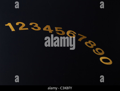 Row number shaped plates Stock Photo - Alamy