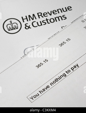 HMRC Customs Excise letter. Nothing to pay Stock Photo - Alamy