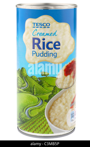 Tin Can Of Tesco Creamed Rice Pudding Stock Photo - Alamy