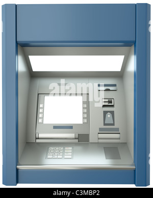 Front view of ATM machine isolated on white Stock Photo - Alamy
