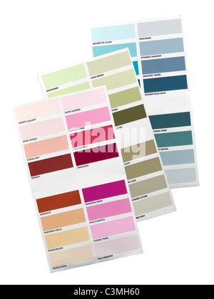 A color paint chart showing modern colors Stock Photo - Alamy