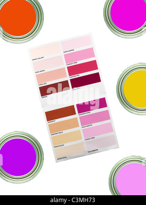 A color paint chart showing modern colors Stock Photo - Alamy