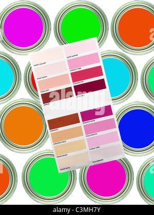 A color paint chart showing modern colors Stock Photo - Alamy