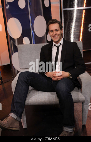 Mathew Hoffman on the studio set of the new entertainment news ...