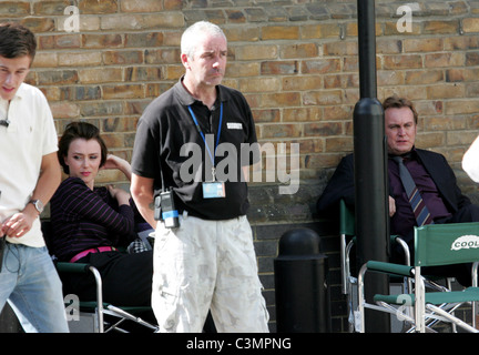 Keeley Hawes and Philip Glenister on the set of 'Ashes to Ashes' London ...