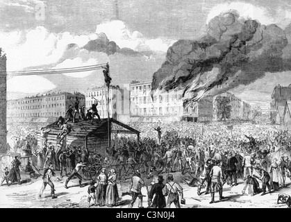 NEW YORK: DRAFT RIOTS 1863. /nA dead sergeant on 22nd Street during the ...