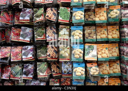 Seed packets on display in Garden Centre UK Stock Photo - Alamy