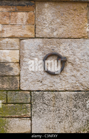 Mooring ring on stone embankment of river Stock Photo - Alamy
