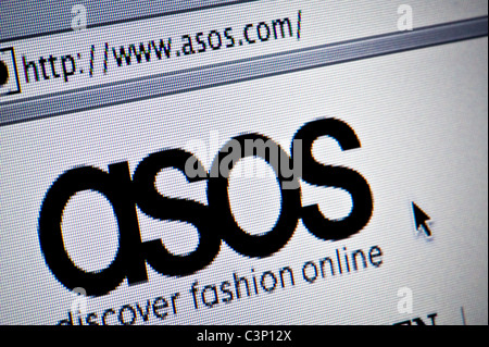 Macro screenshot of ASOS (As Seen On Screen) online shopping website ...