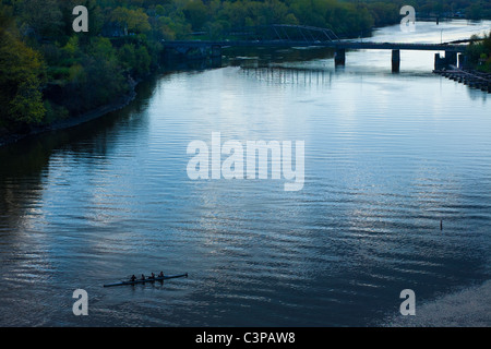 New York, Mohawk River, near Lock E14 at Canajoharie. Early morning ...