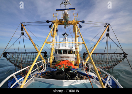 A beam trawler fishing vessel off Newlyn in Cornwall, England, UK Stock ...
