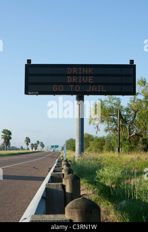 Highway message board on stretch of US Highway 77 in South Texas warns ...