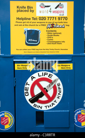A knife amnesty deposit bin ("Get A Life Bin That Knife") on Hounslow ...