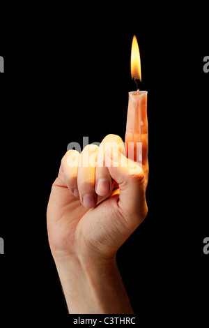 gesture upwards hand finger candle fire conflagration direction bizarre ...
