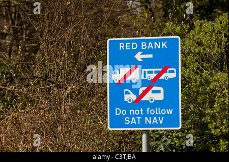 Do not follow sat nav sign on the way to Dovedale in the Staffordshire ...