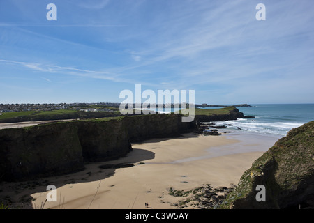 Black Humphrey Rock or Flory Island at Whipsiderry in Newquay, Cornwall ...