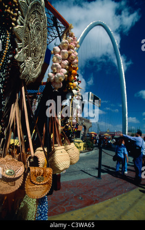 VIEW OF AVENIDA REVOLUCION IN TIJUANA, MAIN STREET LINED WITH LITTLE ...