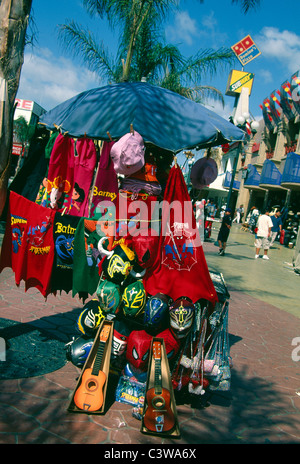 VIEW OF AVENIDA REVOLUCION IN TIJUANA, MAIN STREET LINED WITH LITTLE ...
