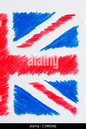 Union Jack. Coloured pencil drawing Stock Photo - Alamy